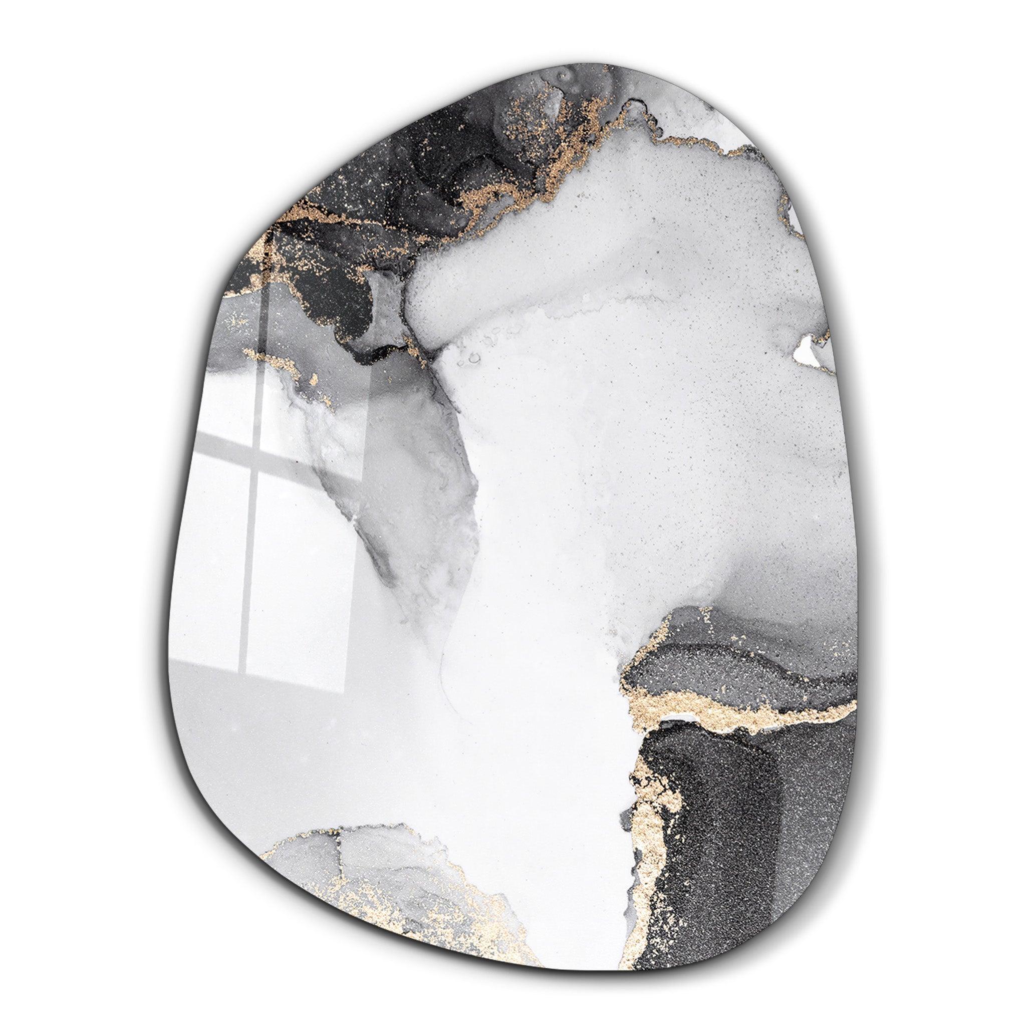 Off White Marble"・Amorphous Collection Glass Wall Art – Artdesigna
